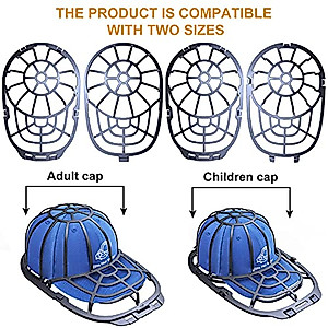 Eiito Hat washer for Washing machcine, 2 Pack Hat Cleaner for Baseball Caps Hat Shaper for Dishwasher, 2 Sizes-4 Pcs Hat Cage Rack Frame fit Adult and Children Wash Caps