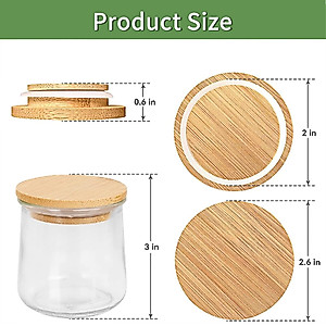 Oui Yogurt Jar Lids, 12 Pack Lids for Oui Yogurt Jars, Bamboo Wooden Lids for Oui Yogurt Jars, Reusable Yogurt Bamboo Jar Lids Set with Silicone Sealing, Oui Lids for Yogurt Jars
