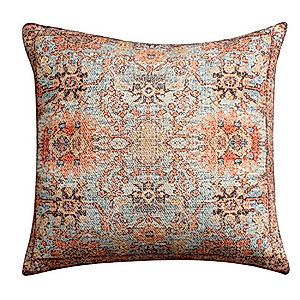 ThymeHome Annora Royal Hand Woven Dhurri Pillow-100% Cotton Decorative Accent Indoor Pillow 18x18 inch Multicolor