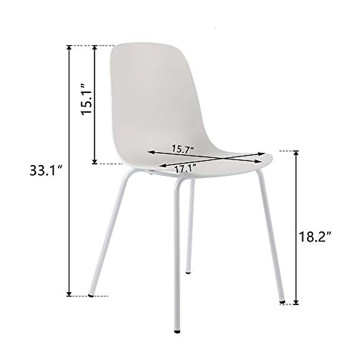 thksbought Set of 4 Dining Chairs with Legs for Kitchen Living Room(Matte White)