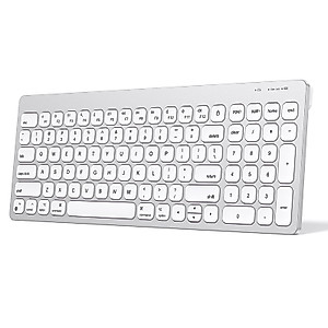 OMOTON Bluetooth Keyboard for Mac, Sleek Design, Quiet Typing, Wireless Keyboard with Numeric Keypad Compatible with MacBook Pro/Air, iMac, Mac Mini/Pro Laptop (Silver)