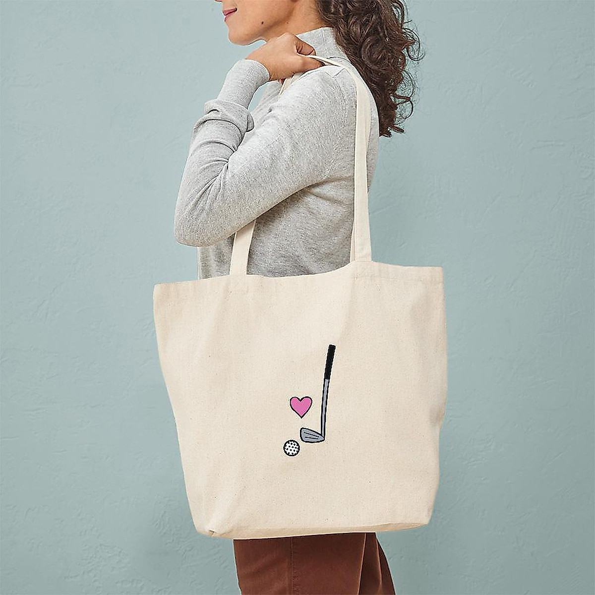 CafePress Heart Golf Ball Tote Bag Canvas Tote Shopping Bag