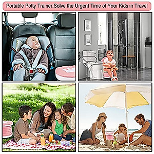 Children's Folding Toilet Portable Folding Toilet Seat Boys & Girls Foldable Potty Chair Seat Toddler Potty Training Seat (Pink)