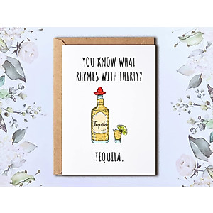 NTVShop You Know What Rhymes With Thirty - Funny 30Th Birthday Card - 30Th Birthday Gift For Her Or Him - Turning 30 Card For Sister Brother Or Coworker