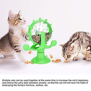 Pet Toy, Rotation Cat Puzzle Toy Food Leakage Pet Cat Leaking Toy Interactive Cat Toys Pet Toy, Ferris Wheel Food Dispensing Pet Slow Feeder Toy with Automatic 360° Turntable for Pet Trainer (Green)