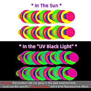 120feet UV Round Dot Paper Neon Garland Neon Streamers Neon Decorations Glow Party UV Reactive Black Light Neon Party Favors Glow in The Dark Party Supplies for Party Wedding Birthday Garlands