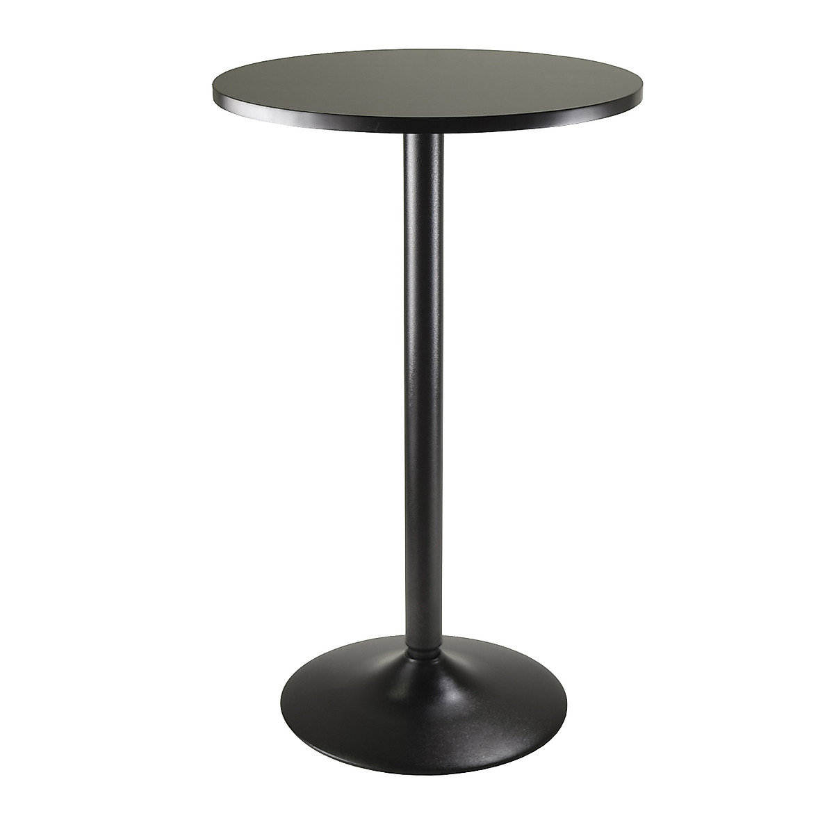 Winsome Obsidian Pub Table and 2 Obsidian Adjustable Backless Swivel Air Lift Stool