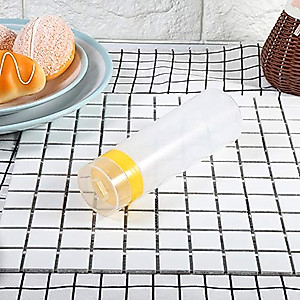 Delaman 2Pcs Jam Squeeze Bottle Cooking Salad Sauce Tank Seasoning Bottle Soy Pot Condiment Squeeze Bottles with 4 Holes (Yellow)