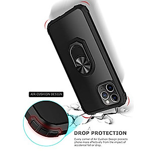 GREATRULY Kickstand Case for iPhone 11 Pro Max 6.5 Inch (2019),Drop Protection Clear Case,Slim Phone Cover Shell,Soft Bumper + Hard Back + Ring Stand Fits Magnetic Car Mount,Black