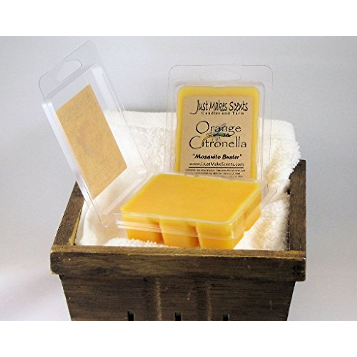 2 Pack - Orange Citronella Scented Blended Soy Wax Melts | for Use Indoors | Made in The USA by Just Makes Scents Candles & Gifts