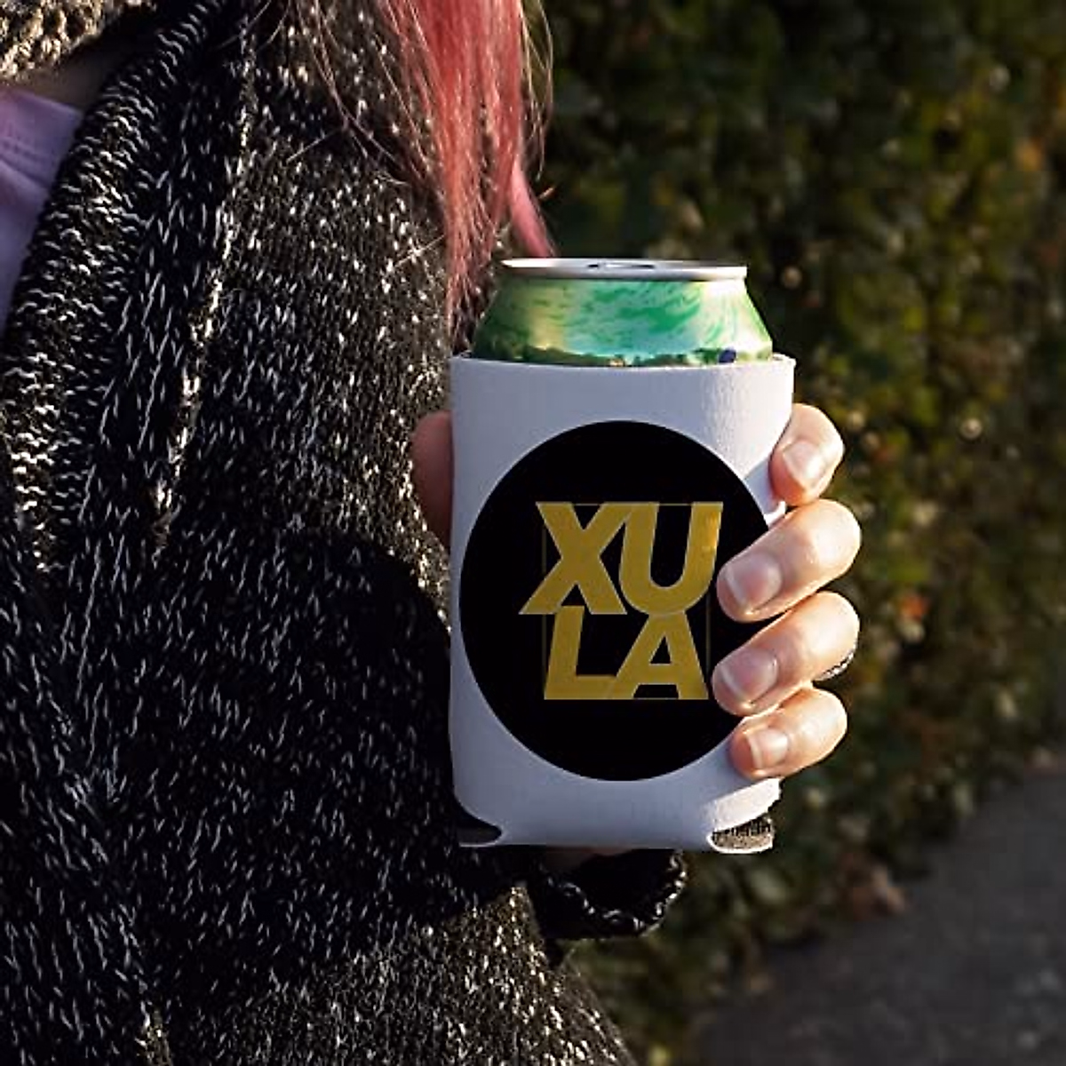 Xavier University of Louisiana Primary Logo Can Cooler - Drink Sleeve Hugger Collapsible Insulator - Beverage Insulated Holder