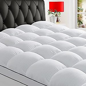 HYLEORY Queen Size Mattress Topper for Back Pain, Extra Thick Cooling Mattress Pad Cover, Down Alternative Overfilled Plush Pillow Top with 8-21 Inch Deep Pocket