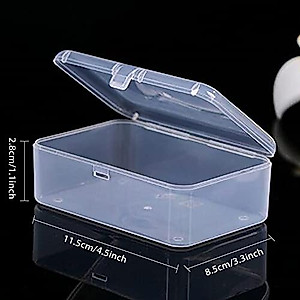 Clear Plastic Beads Storage Containers Empty Mini Storage Containers Box,12 Pack Plastic Storage Containers with Lids,Beads Storage Box with Hinged Lid for Beads,Earplugs,Pins, Small Items