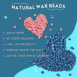 Anruz Waxing Kit, Wax Warmer Hair Removal for Women Men Sensitive Skin, At Home Wax Kit with Wax Beads(14.1 oz total) for Coarse & Fine Hair, Eyebrow, Facial, Armpit, Bikini, Leg, Brazilian