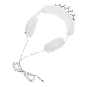 SOLUSTRE Headset Girl Children Earphone Mm White Reduction Ear Over Kid Tablet Boy Noise Laptop Wired Travel Comfortable Gaming Adorable Headphone Child Head Shape for Crown Decorative