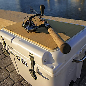 Castaway Customs SeaDek Foam Yeti Seat Cushion | 3M Adhesive Backing | Cooler Pad Accessory | Washable & Durable | Fits Roadie 20 QT (Storm Gray/Black)