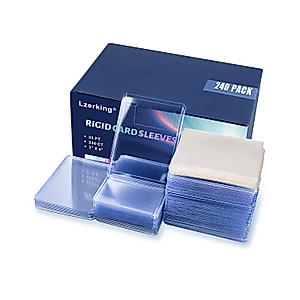 Top Loader Card Sleeves 480 ct, 35 PT Premium 240 Top Loader and 240 Clear Soft Sleeves for Cards Thick Hard Plastic Card Sleeves, 3" x 4" Trading Cards Protector for Sports Cards, Trading Cards
