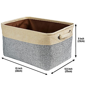 MALIHONG Personalized Foldable Storage Basket with Cute Dog Dachshund Collapsible Sturdy Fabric Pet Toys Storage Bin Cube with Handles for Organizing Shelf Home Closet, Grey and White