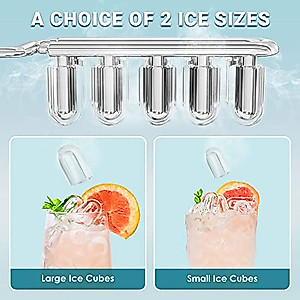 EUHOMY 36Lbs/Day Clear Ice Makers Countertop, 10 Crystal Clear Ready in 8 Mins, 2 Sizes Ice, Auto-Cleaning, Ice Cube Maker with Basket and Scoop, for Home/Kitchen/Camping/RV. (Black)