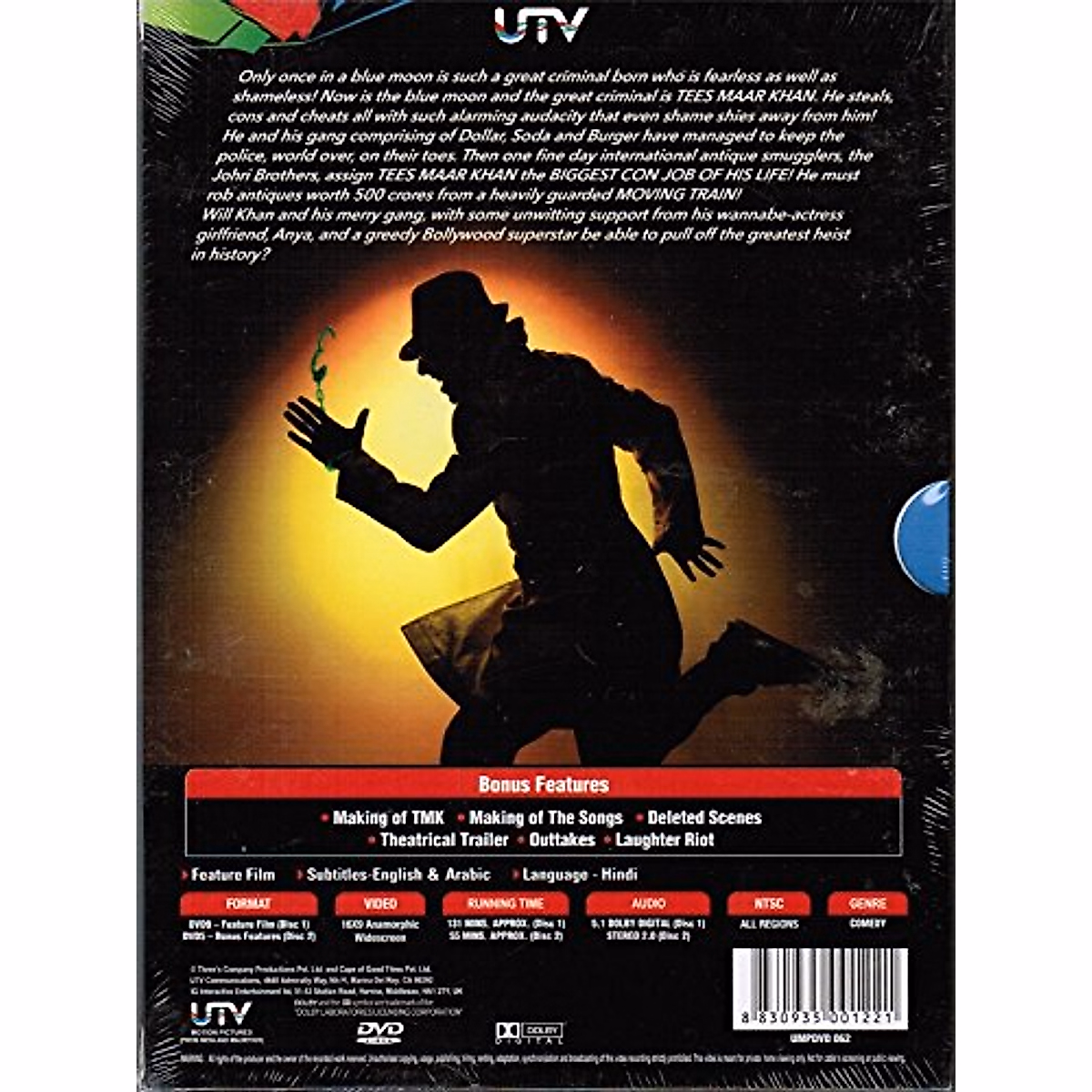 Tees Maar Khan (Brand New Double Disc Dvd, Hindi Language, With English Subtitles, Released By UTV)