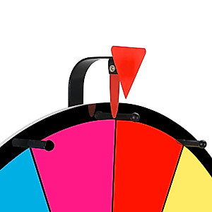HomGarden 24" Color Prize Wheel w/Adjustable Stand 14 Slots Tabletop Editable Classic Spinning Win Prize Wheel Fortune Carnival Spin Game Casino Equipment