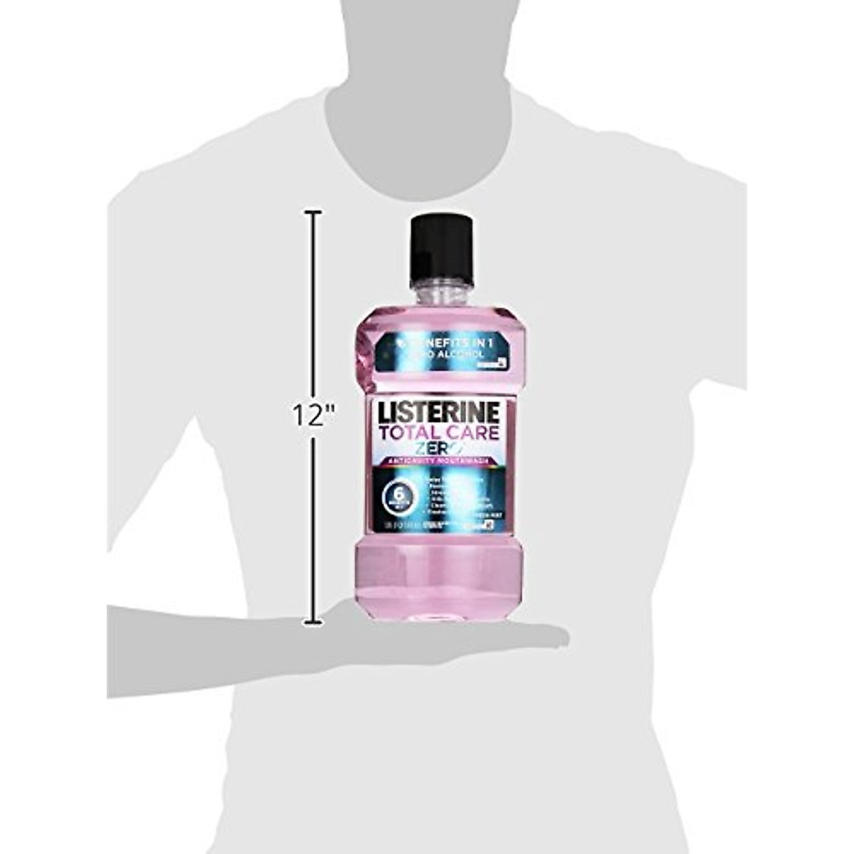 Listerine Total Care Zero Anticavity Mouthwash, Fresh Mint, 33.8 Fl Oz