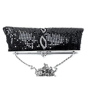 Frewahmesh Evening Clutch Metal Mesh Purse Bag for Cocktail Party Prom Wedding Banquet
