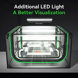 Updated Integrated Laser Engraver Enclosure with LED Light, Ventilation Kit, Cover Tent Fits for Most Laser Cutter, Insulates Against Smoke, Odor and Noise, Eye Protection, 720x720x400mm