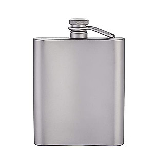 Fire-Maple Bacchus Titanium Hip Flask | 200ml / 6.7 fl oz Ultralight Pocket Canteen for Camping, Travel, Sport Events & Outdoor Trips | Curved Shape with Secure Screw Top, Filler Funnel, and Pouch