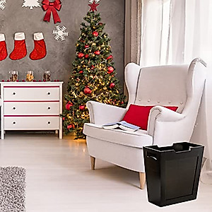 TOPZEA Bamboo Waste Basket, Rectangular Narrow Trash Can with Handles, Wooden Slim Wastebasket Small Garbage Cans for Bathroom, Bedroom, Kitchen, Craft Room, Office, RVs, 10.5"x6"x11"