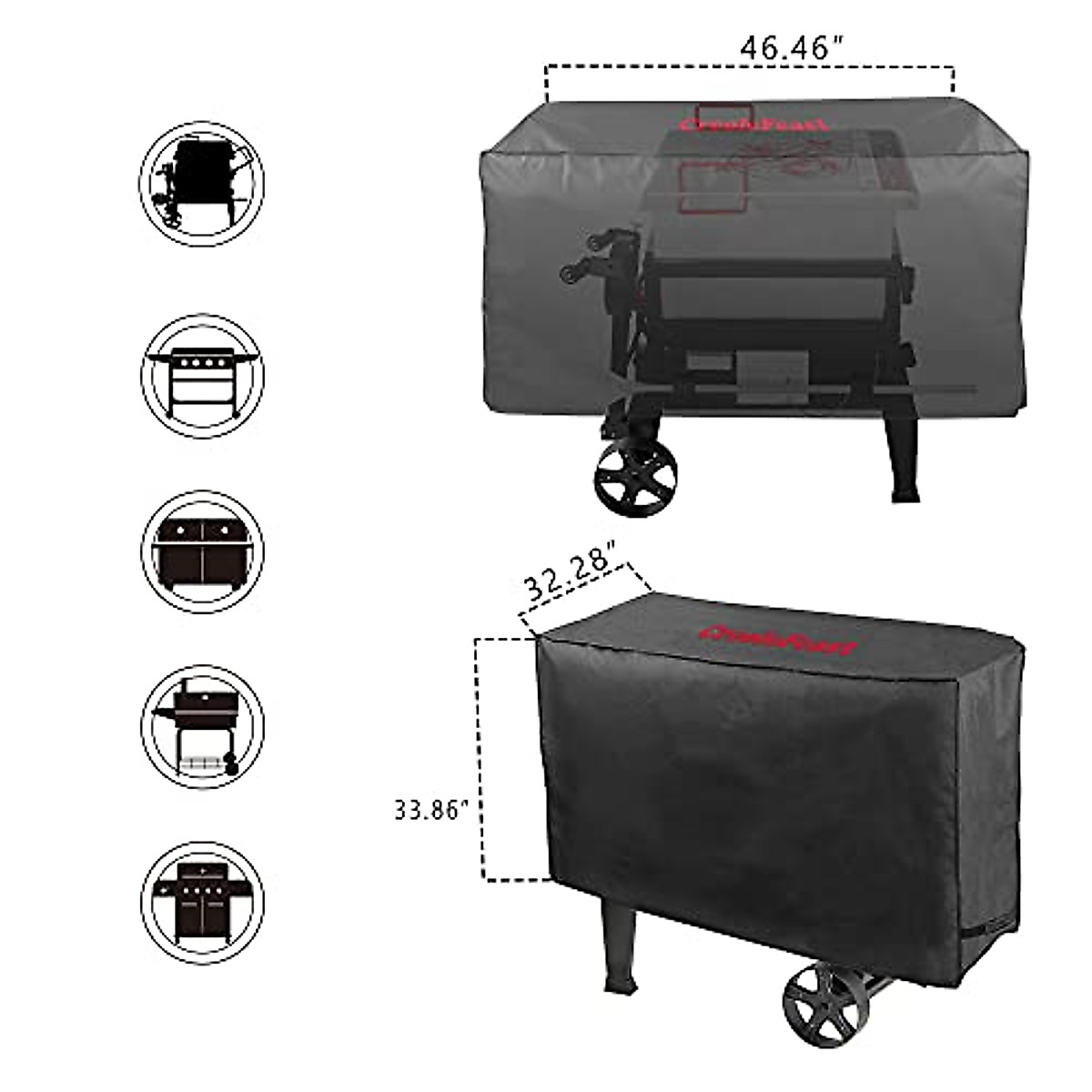CreoleFeast CFB1001A 90 qt. Crawfish Seafood Boiler, Single Sack Outdoor Stove Propane Gas Cooker & Creole Feast CR1001A Premium Oxford Grill Cover, Heavy-Duty for All-Year Weather Protection, Black