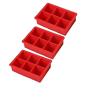 Amosfun 9 Pcs Six Grid Silicone Bakeware 9x9 Baking Pan Cornbread Pan Smore Molds Silicone Muffin Pan Brownies Silicone Baking Tray Baking Supplies Loaf Pan - Ice Tray