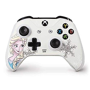 Skinit Decal Gaming Skin compatible with Xbox One S Controller - Officially Licensed Disney Elsa Snowflakes Design