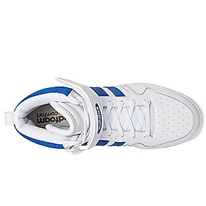 adidas Men's Postmove Mid Basketball Shoe, White/Team Royal Blue/Grey, 9