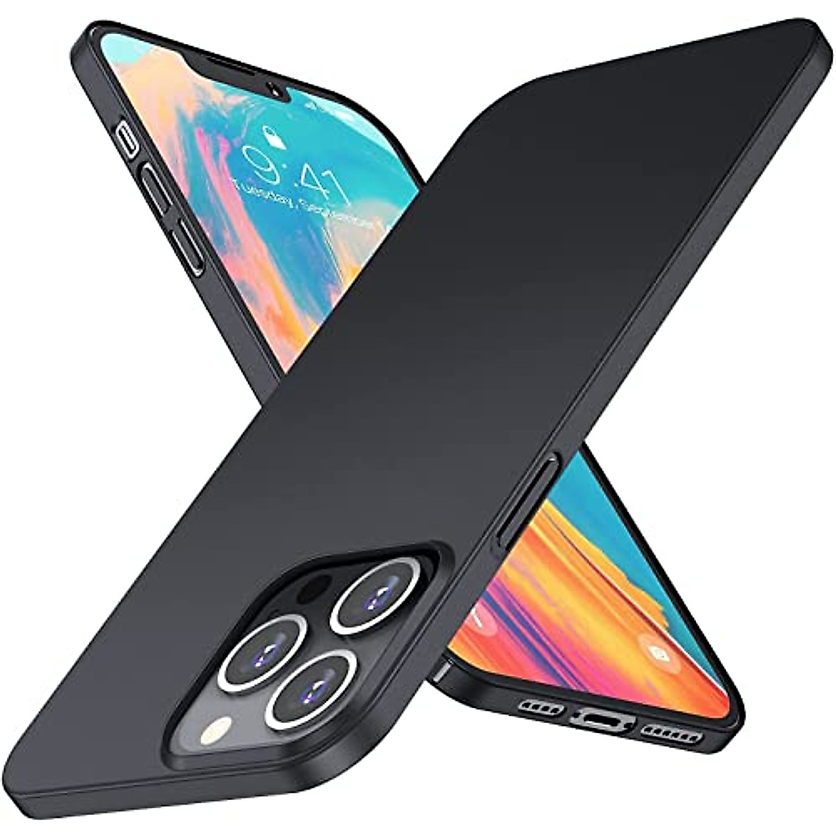 COFEDA Ultra Slim iPhone 13 Pro Case - Silky Matte Finish, Durable Protection, Lightweight Hard-Wearing Cover for Men - Black