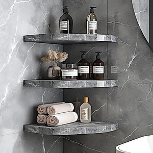 Life of Homes 9'' x 9'' x 0.75 Thickness Premium Marble Corner Shelves for Bathroom Wall (Bottocino)