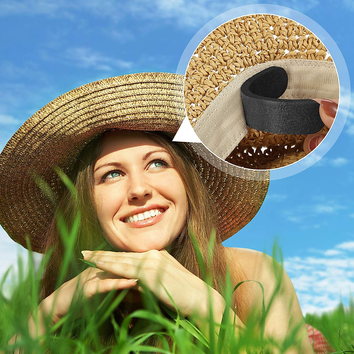 Geyoga Hat Size Reducer (48 Pieces, Black, White, Gray) - Soft EVA Foam Hats Tape for Tightening Men and Women's Hats & Caps, Adjustable Sweatband