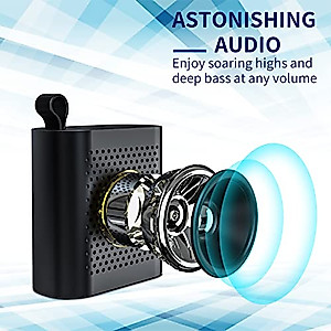 Aitogca Mini Bluetooth Speaker Portable Wireless, Stereo with Bass, Built-in Microphone, Hands-Free Calling, Perfect Travel Music Player, Support TWS, TF Play, for iPhone, iPad, iMac