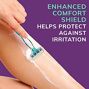 BIC Soleil Sensitive Advanced Women's Disposable Razors With 360 Degree Water Activated Moisture Strip for Enhanced Glide, Shaving Razors With 5 Blades, 10 Count
