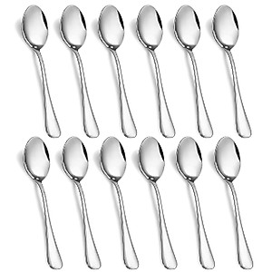 Comicfs 12-Piece Demitasse Espresso Spoons, Mini Coffee Spoon, 5 Inches Stainless Steel Small Spoons for Dessert, Tea, Appetizer