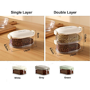 ZAAWUUT Spice Storage Box,Leakproof,Freezer Safe, Cereal Containers with Easy Lock Lids for Kitchen Pantry Organization (Green, Single-Layer)