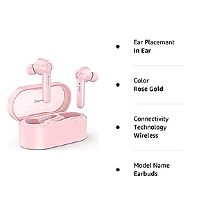 Picun True Wireless Earbuds 36 Hours Playtime, Bluetooth V5.0 Headphones, HiFi Immersive Bass in-Ear Headsets IPX8 Waterproof Sports Earphones w/HD Mic, Touch Control, USB-C, Fit for Women Girl Pink