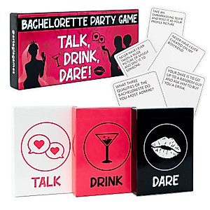 Bachelorette Party Games | 3-in-1 Game to Celebrate the Bride to Be | Fun Drinking Games and Dares for Girls’ Night Out! | Essential Bachelorette Party Supplies/Girls Night Out Party Supplies