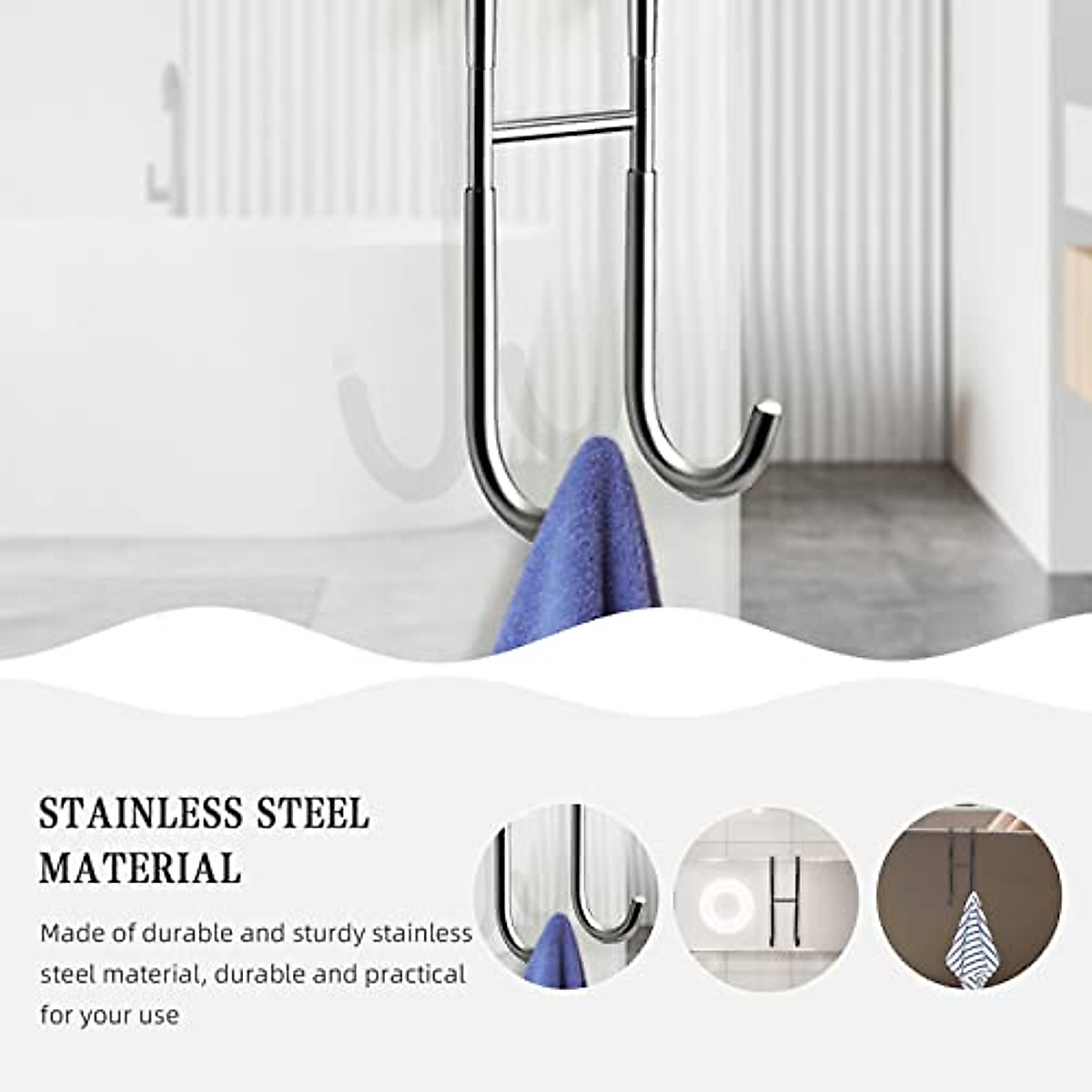 Cabilock Shower Towel Hook Metal Hangers Heavy Duty Hangers 1 Piece Over Cabinet Drawer Hook Narrow Door Hook Wardrobe Door Hanger Shower Door Hook Metal Hangers Heavy Duty Hangers