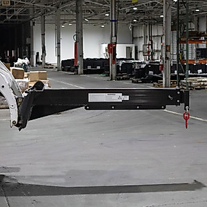 Titan Attachments Adjustable Skid Steer Industrial Crane Jib Attachment with 3 Ton Hook, Manual Telescopes 72" - 120", 5000 LB Lift Capacity at 6 FT, Single 3 Ton Swivel Eye Hook