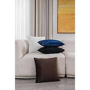 DEZENE Decorative Pillow Covers 12x20 Black: 2 Pack Cozy Soft Velvet Rectangular Throw Pillow Cases for Farmhouse Home Decor