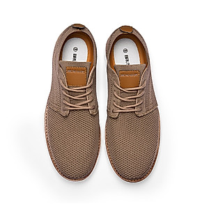 Bruno Marc Men's CoolFlex Breeze Mesh Sneakers Oxfords Lace-Up Lightweight Casual Walking Shoes,Size 12,01 Light/Brown,Grand