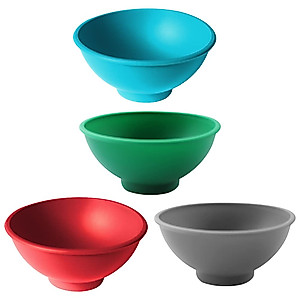DOITOOL Gift Containers 4pcs Mini Silicone Pinch Bowls Prep and Serve Bowls Multicolor Reusable Snack Dish Condiment Bowls for Sauce Nuts Candy Fruits Appetizer Condiment Containers