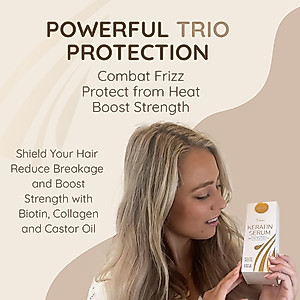 Vitamins Keratin Protein Hair Serum - Anti Frizz Control Hair Oil Repair Treatment - Gloss Shine & Heat Protectant for Frizzy Dry Damaged Locks