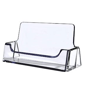 Tag Plastics - Clear Acrylic Business Card Holder Display Office Business Card Holder Business Card Stand Business Card Desk Holder, Fits 30-50 Business Cards (1)